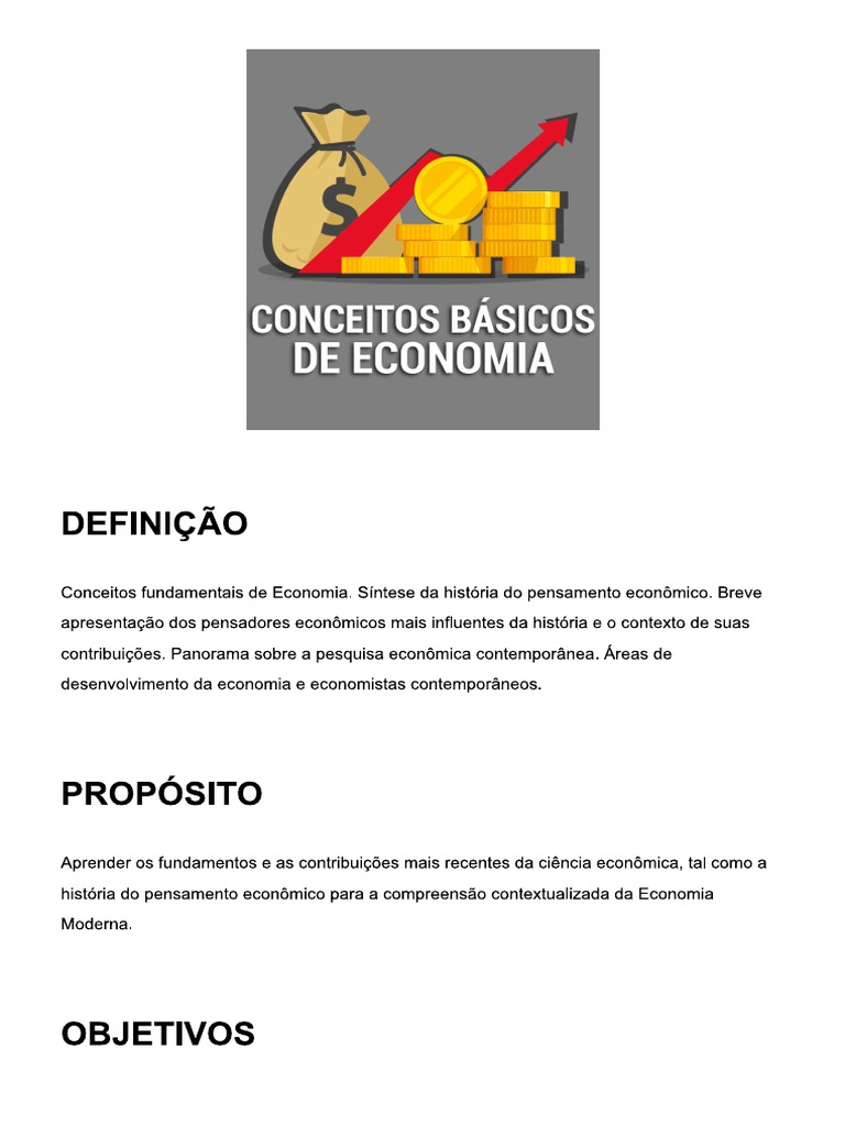 Conceitos Básicos Da Economia - 2º Período | PDF
