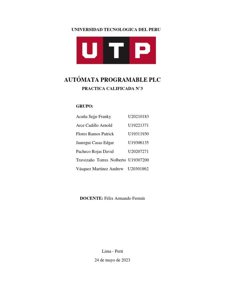 Practica Calificada N°3 - PLC | PDF
