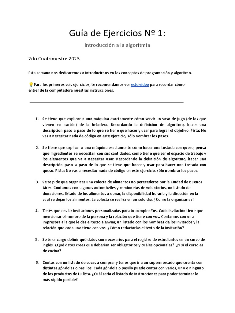 Guía de Ejercicios #1 - 2c - 2023 | PDF