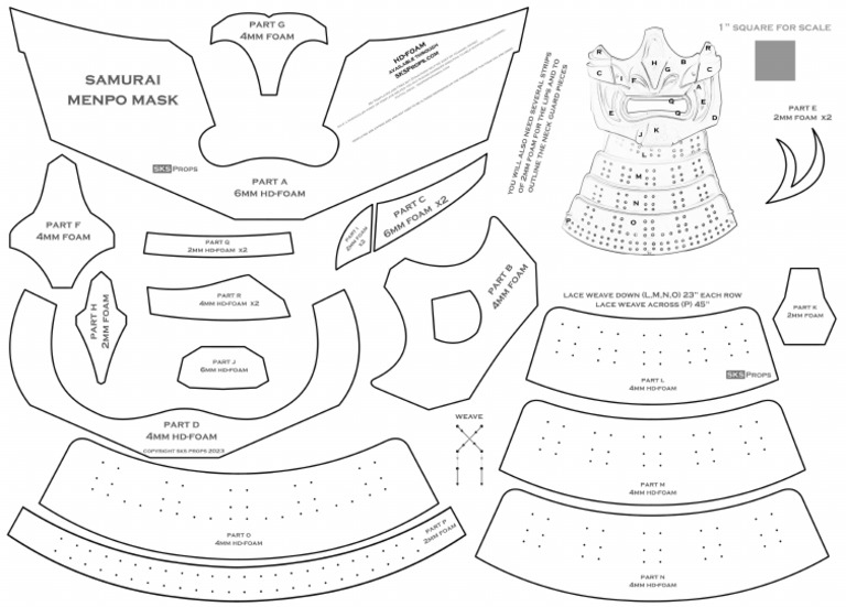 Samurai Menpo Mask SKS Props | PDF