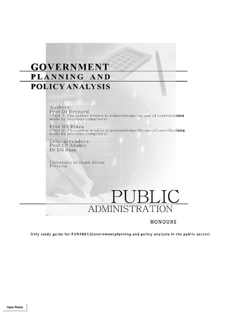 Government Planning and Policy Analysis | PDF