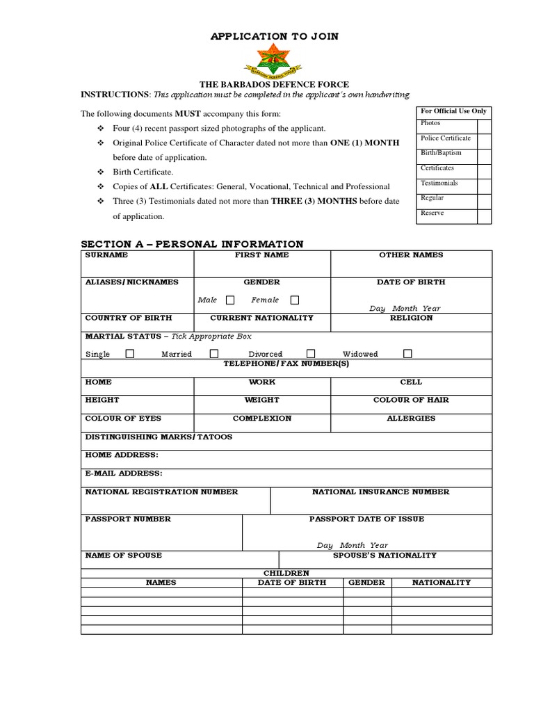 BDF Application Form | PDF