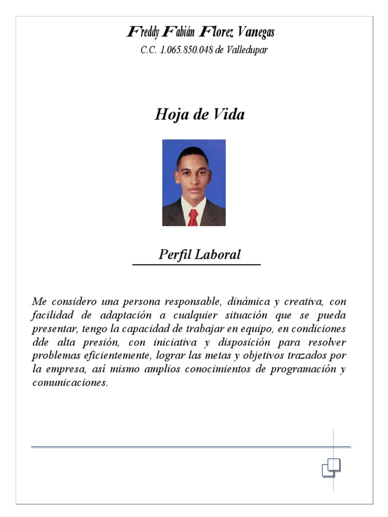 Hoja de Vida de Freddy Fabián Florez | PDF | Negocios