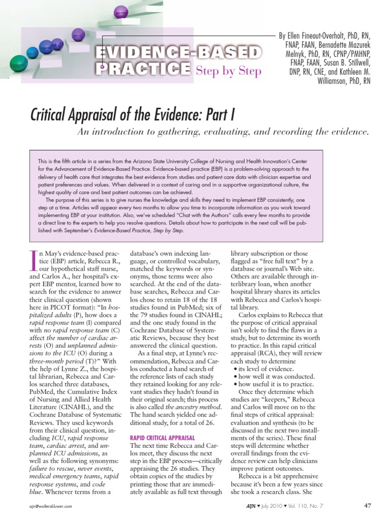 Evidence Based Practice Step by Step Critical.26 | PDF | Evidence Based ...