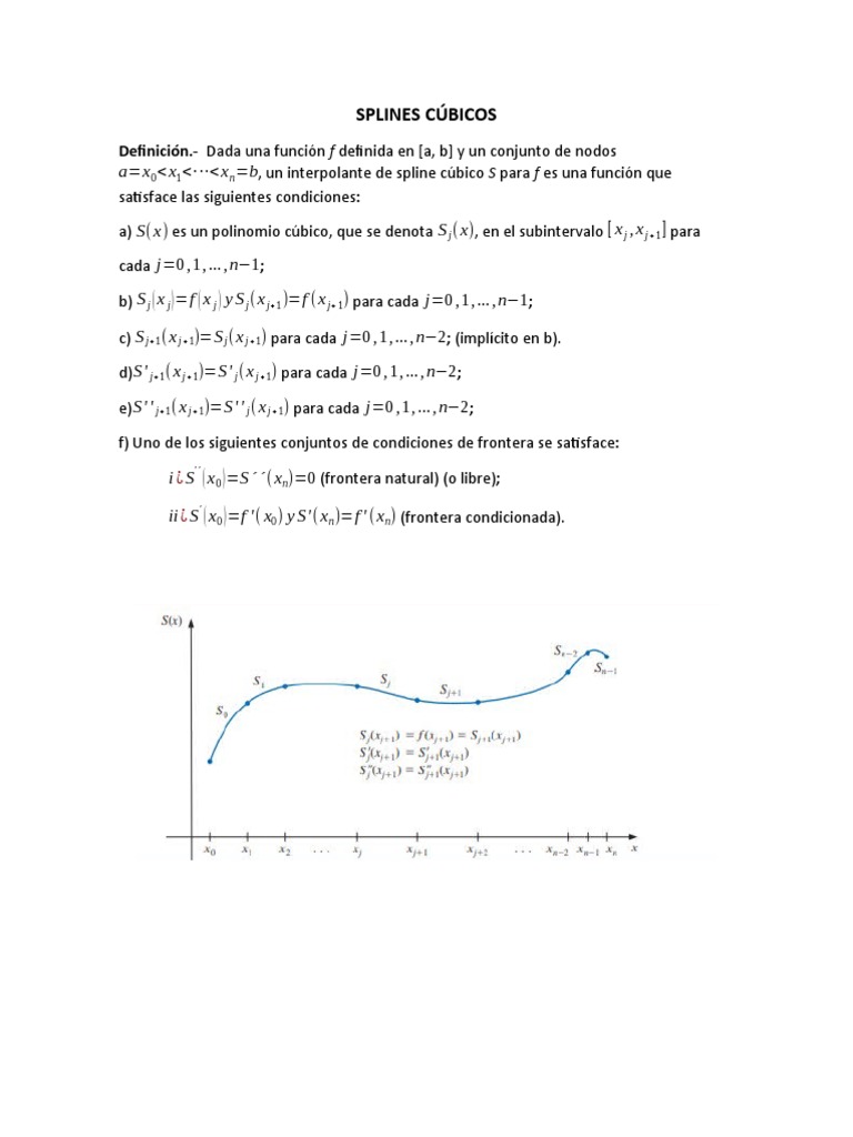 Splines Cúbicos: Guía y Ejercicio | PDF