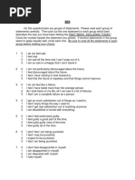 Beck's Depression Inventory (BDI-II) | PDF | Psychology