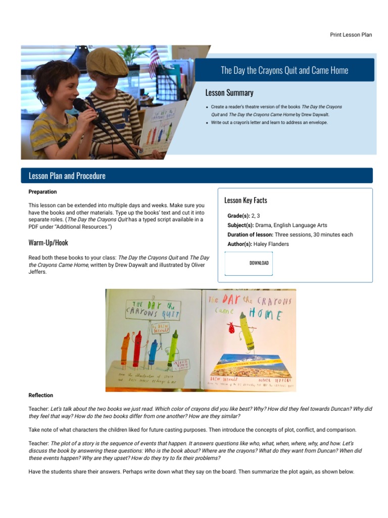 Reader's Theatre: Crayons' Letters | PDF | Language Arts & Discipline