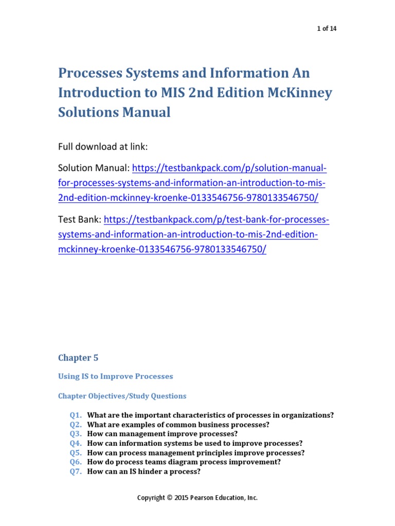 Processes Systems and Information An Introduction To MIS 2nd Edition ...