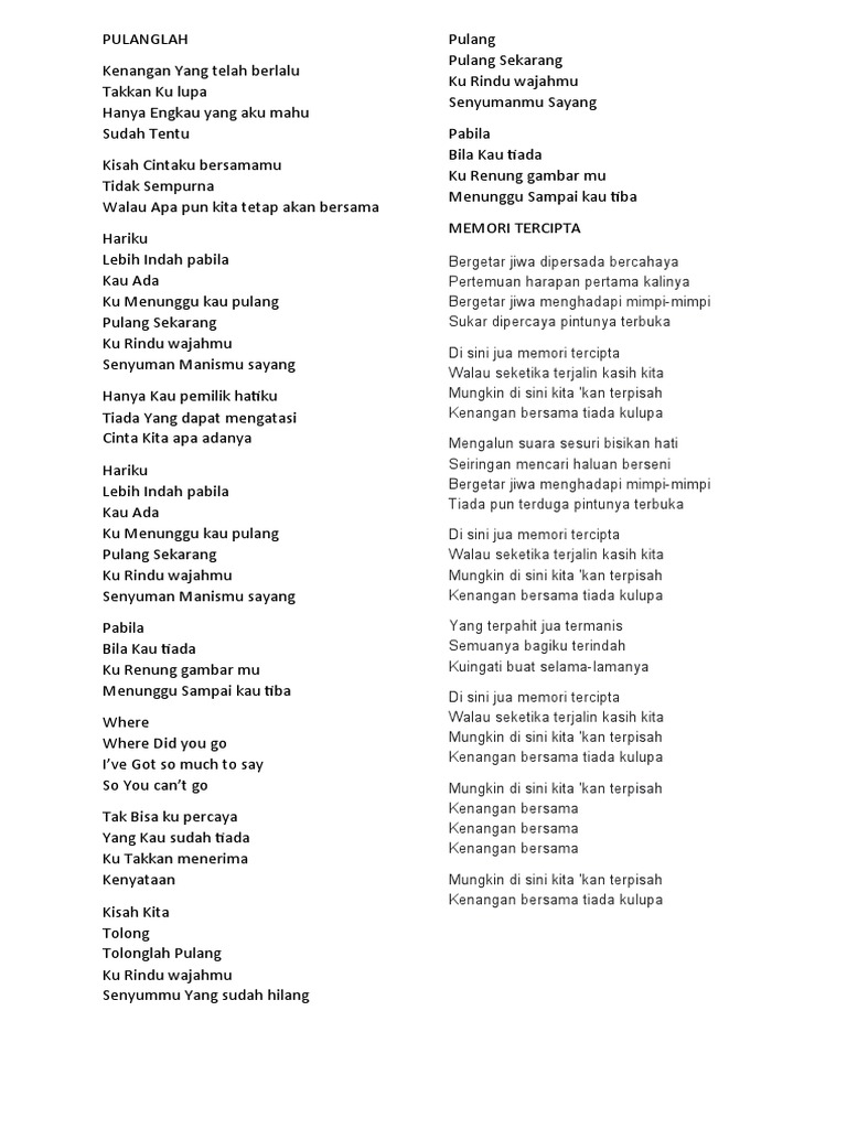 Lirik Lagu Perpisahan | PDF