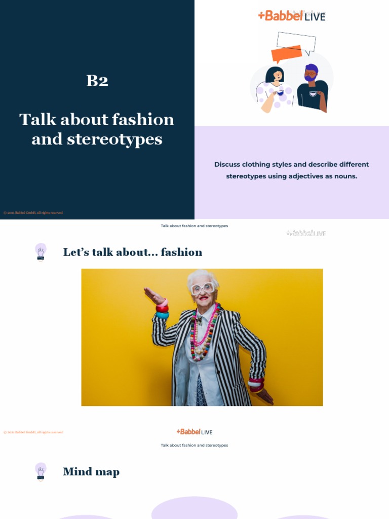 ENG - B2 - 06 Talk About Fashion and Stereotypes | PDF | Softlines ...