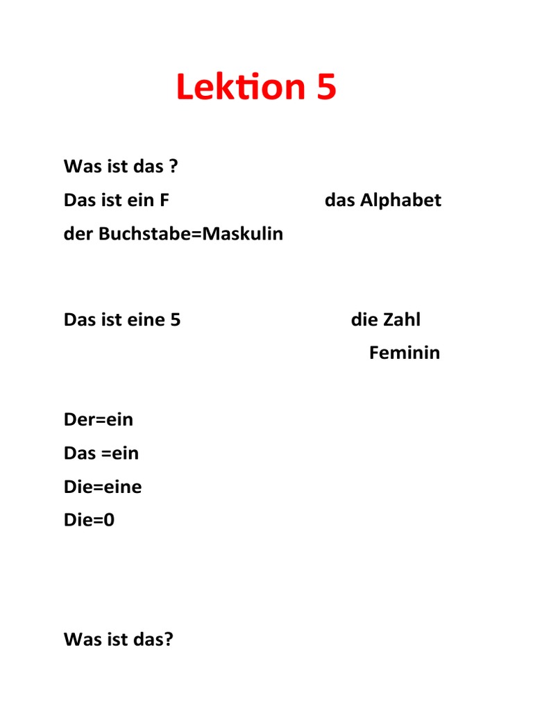 Lektion 5 A1 | PDF