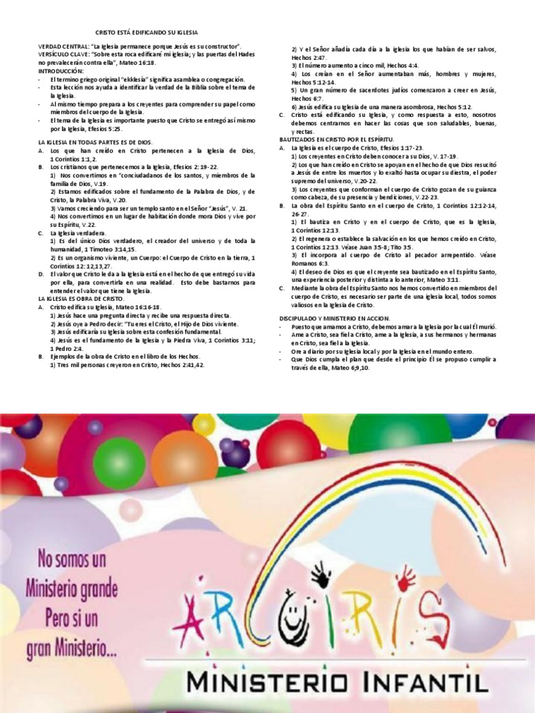 Lección Cristo Está Edificando Su Iglesia | PDF