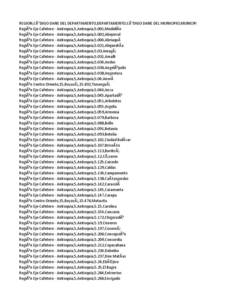 Departamentos y Municipios de Colombia | PDF