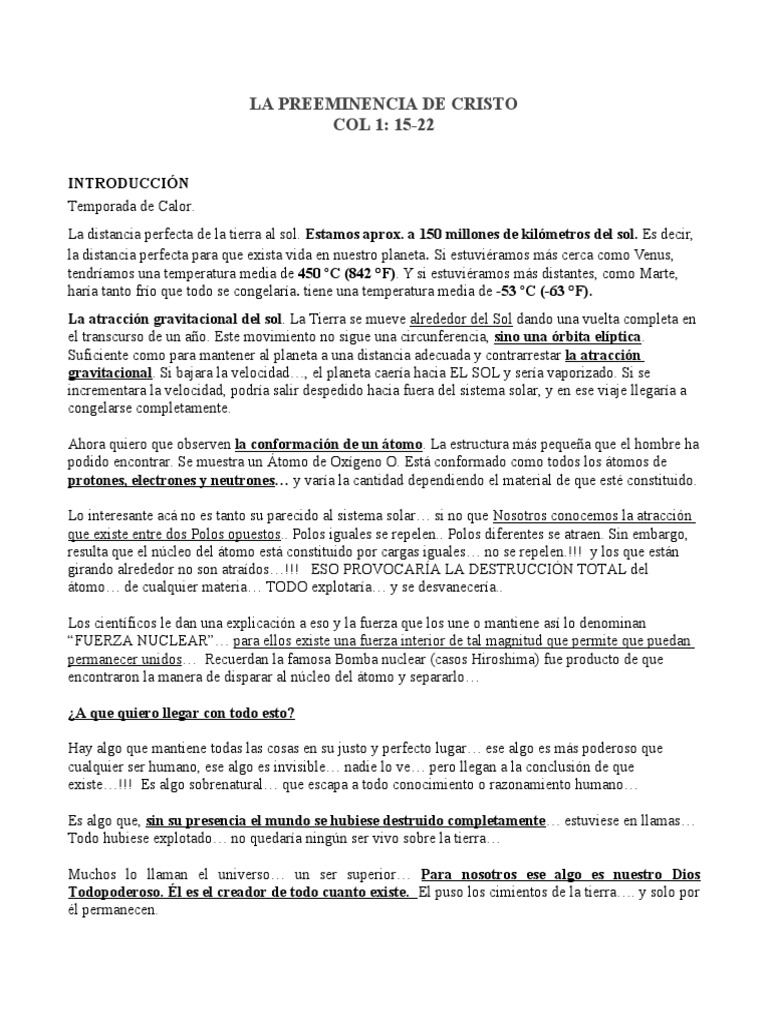 Colosenses 1 15-23 | PDF