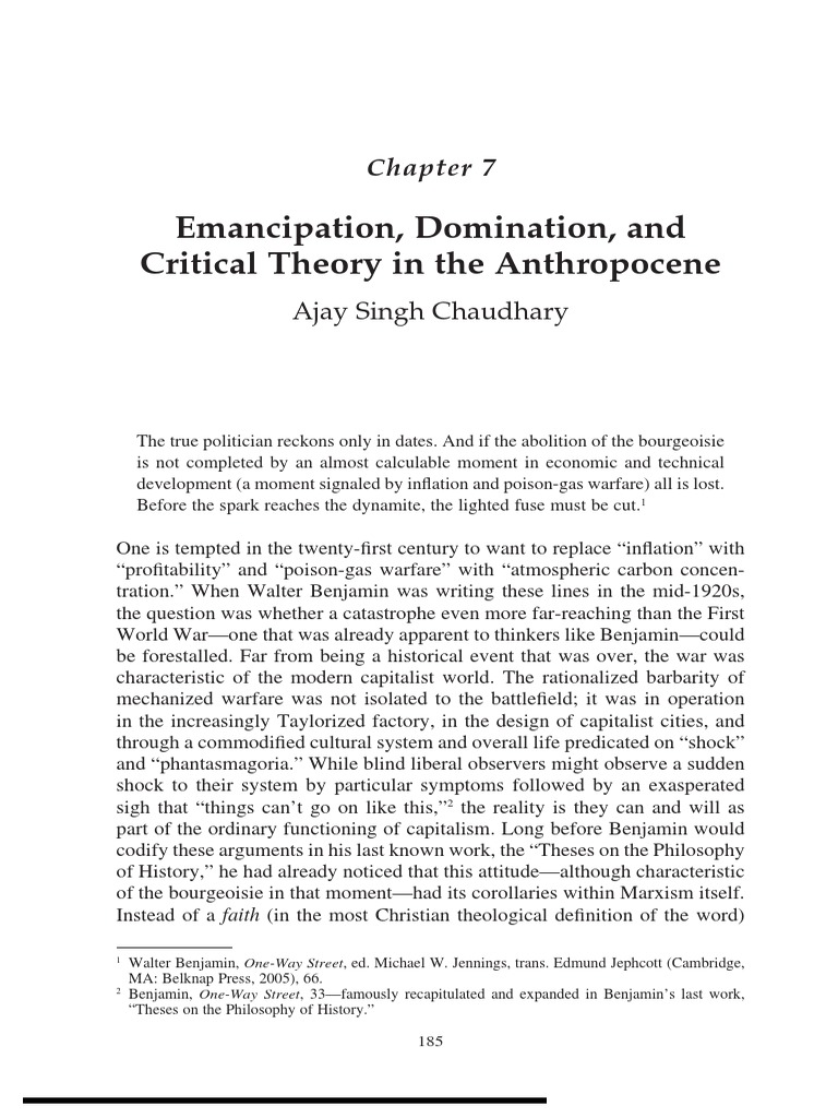 Anthropocene CT Domination and Emancipation | PDF