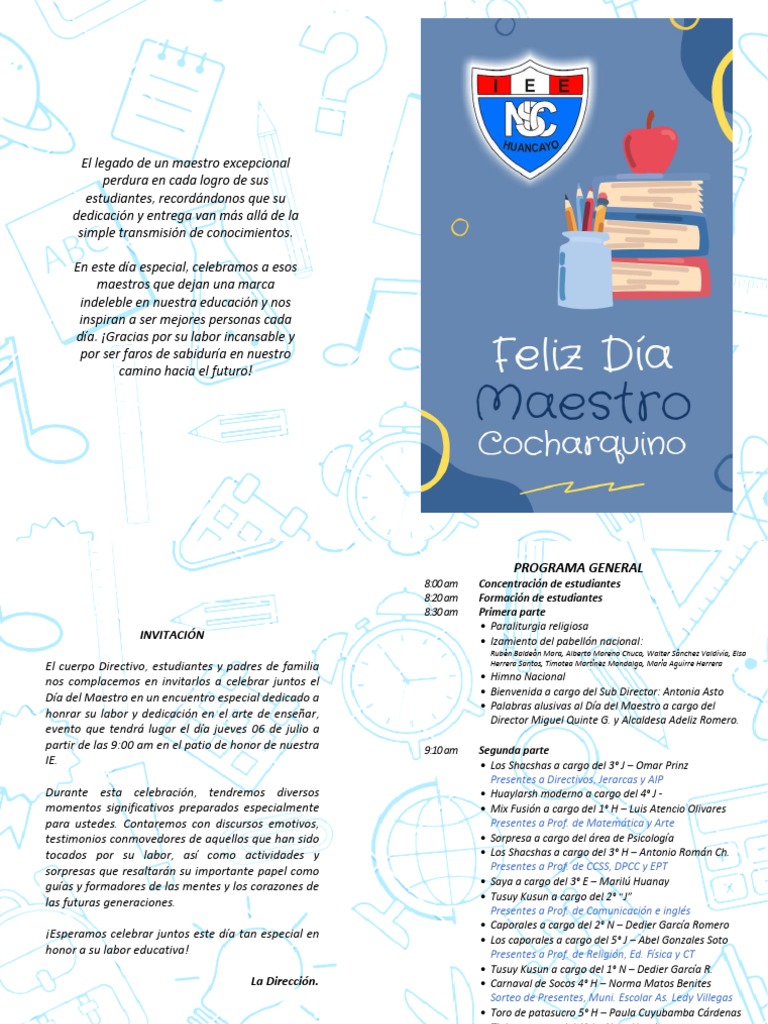 Programa Por El Día Del Maestro | PDF