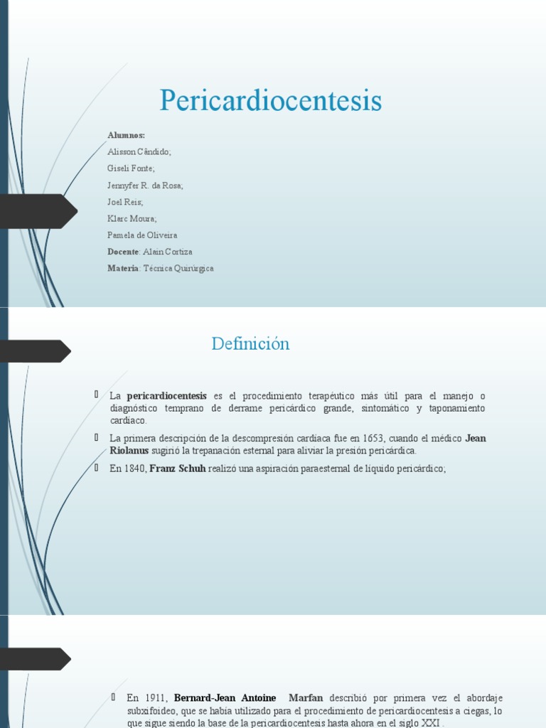 Pericardiocentesis - Tecnica QX | PDF | Medicina CLINICA ...