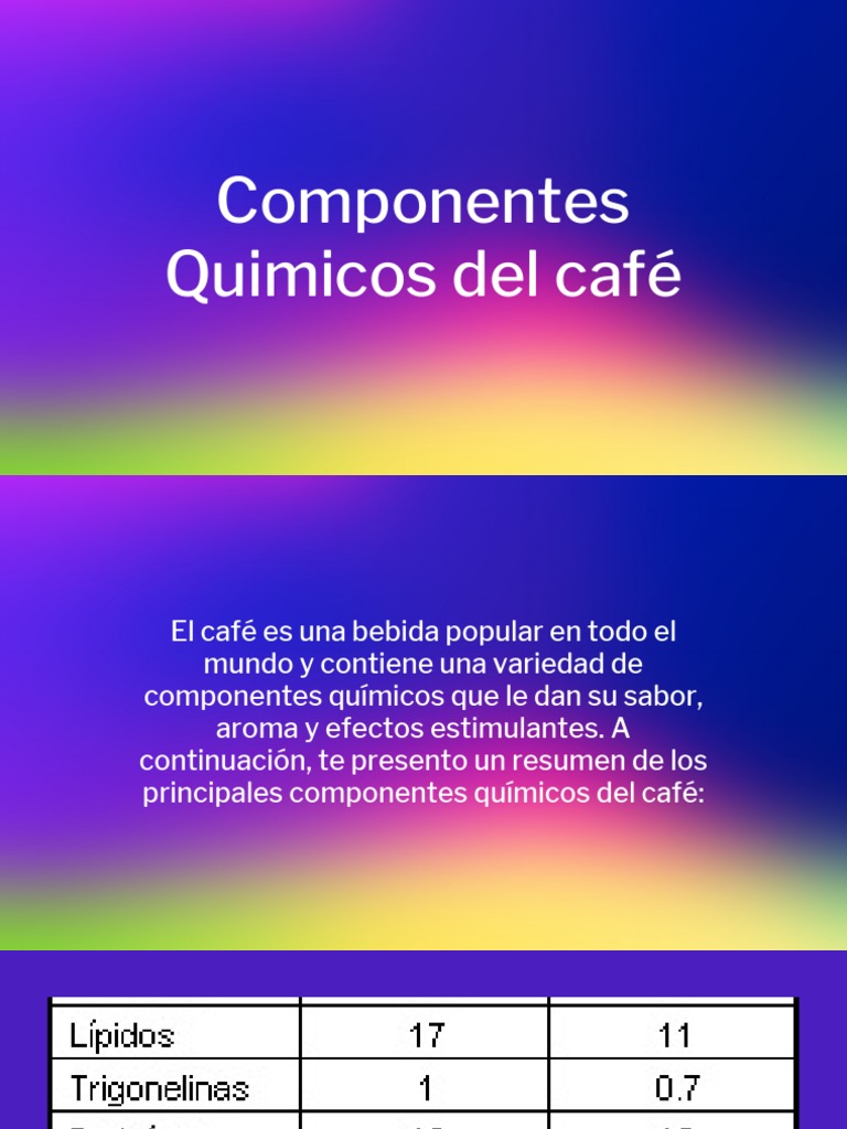 componentes quimicos del café - Presentación | PDF