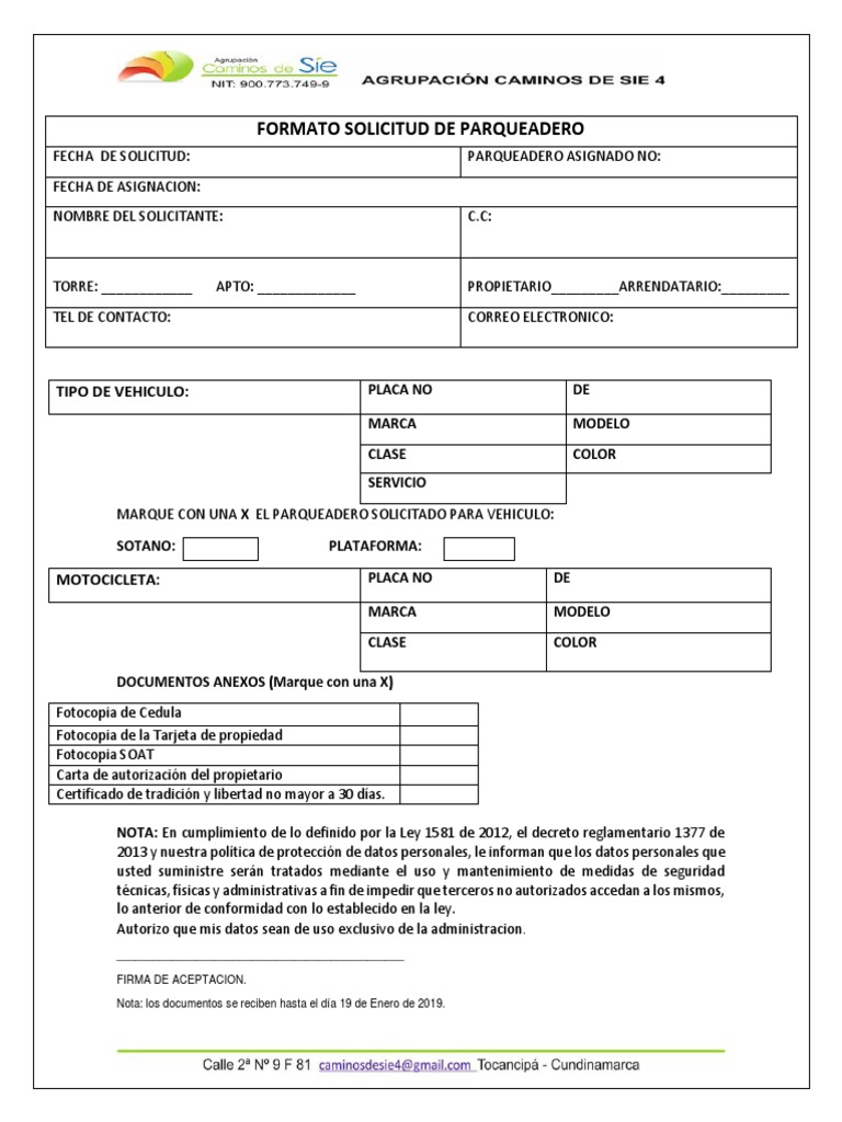 Formato-solicitud-de-parqueadero | PDF