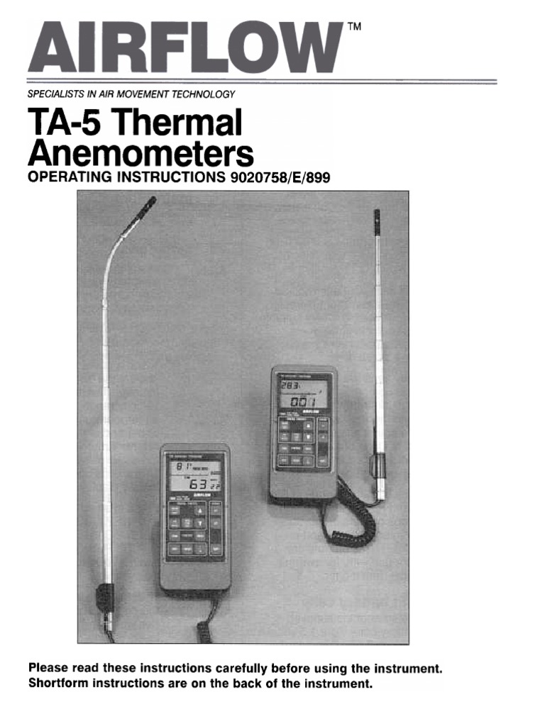 Ta5 Thermal Anemometer Manual | PDF