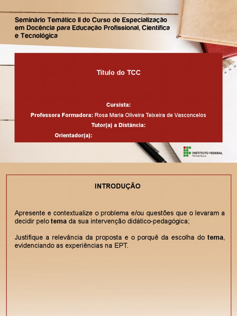 Modelo Apresentacao Defesa TCC DEPT 2022.2 | PDF | Carreira e Crescimento