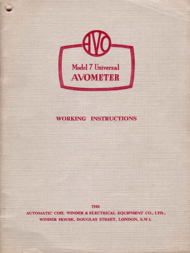 Avo 7 Instructions | PDF