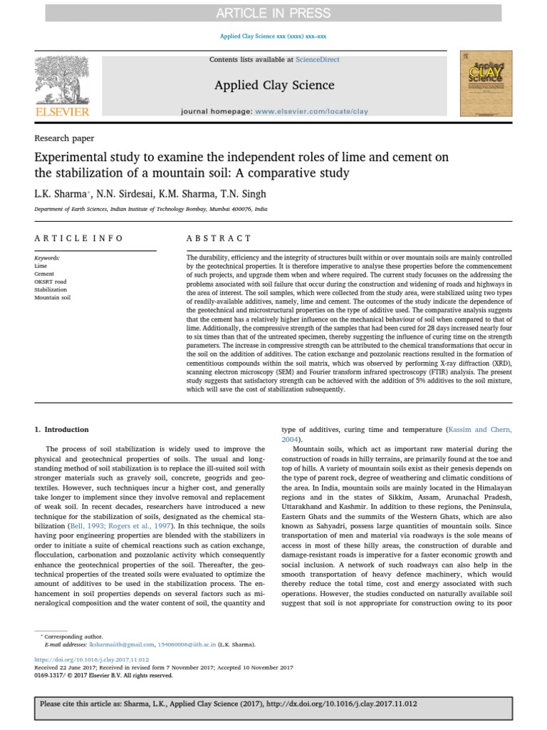Applied Clay Science: L.K. Sharma, N.N. Sirdesai, K.M. Sharma, T.N ...