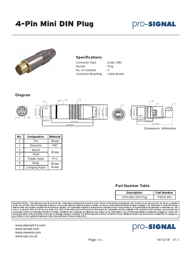 PSG01462 | PDF | Electrical Connector | Electrical Engineering
