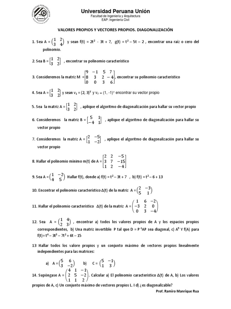 Valores Propios y Vectores Propios | PDF