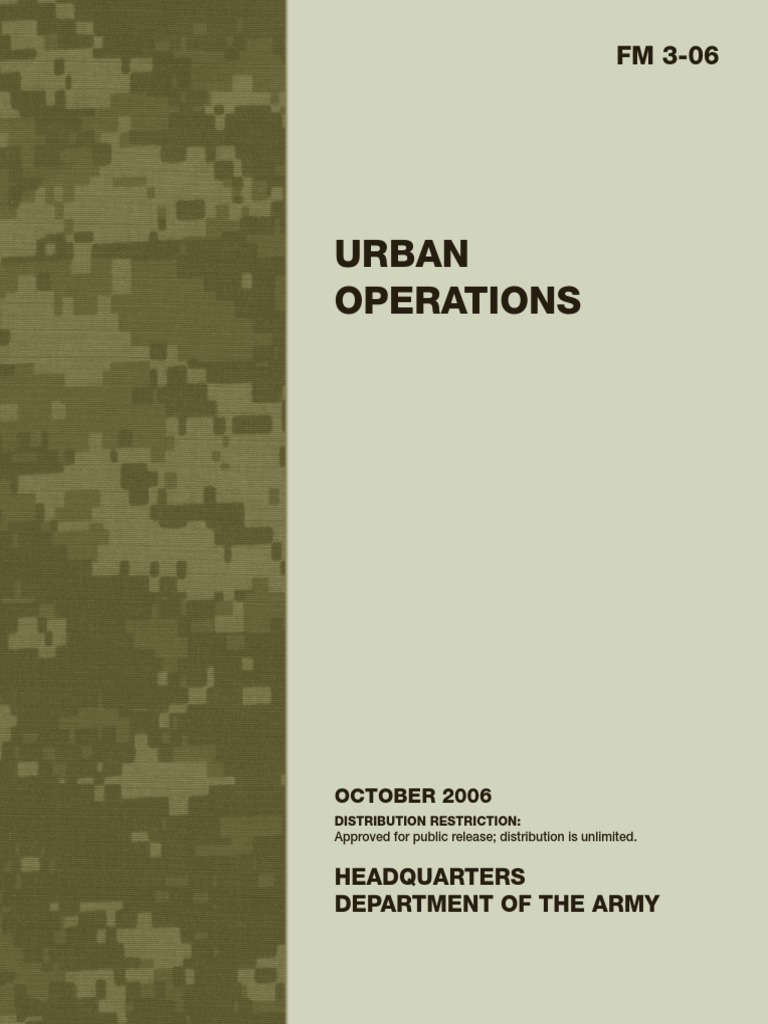 Field Manual 3-06 URBAN OPERATIONS | PDF | Urban Warfare | United ...