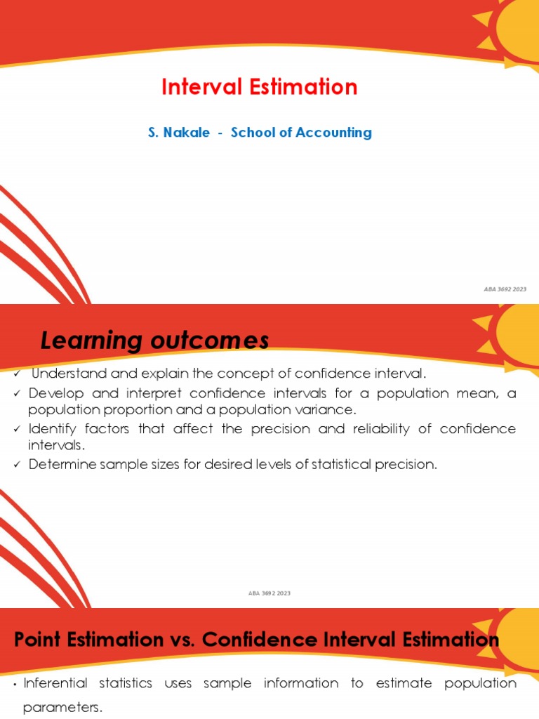 Unit 2 Interval Estimation-1 | PDF | Standard Deviation | Confidence Interval