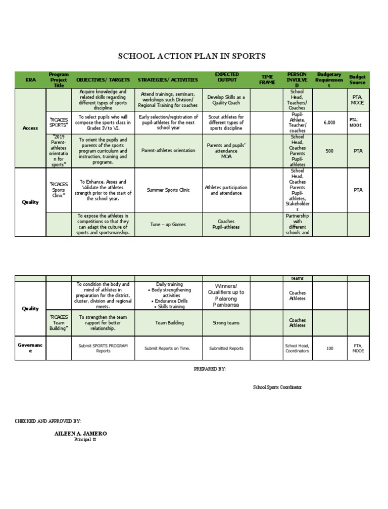 SPORTS ACTION PLAN (1) | PDF