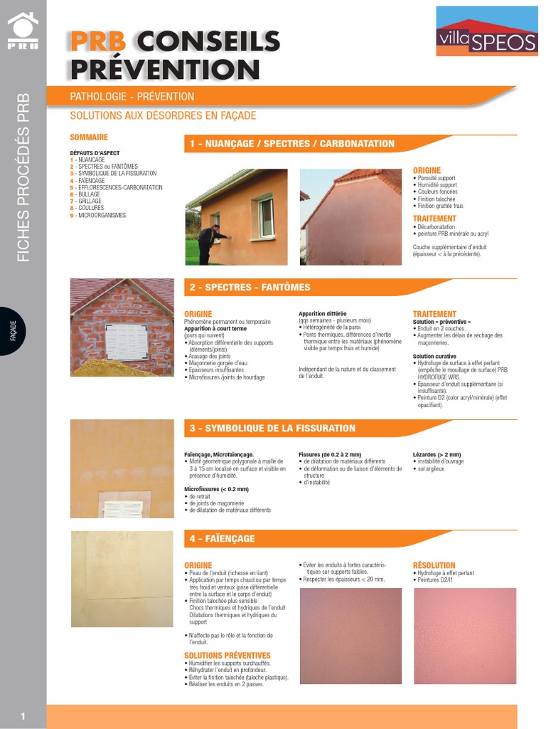 Solutions pour enduits de façade PRB | PDF