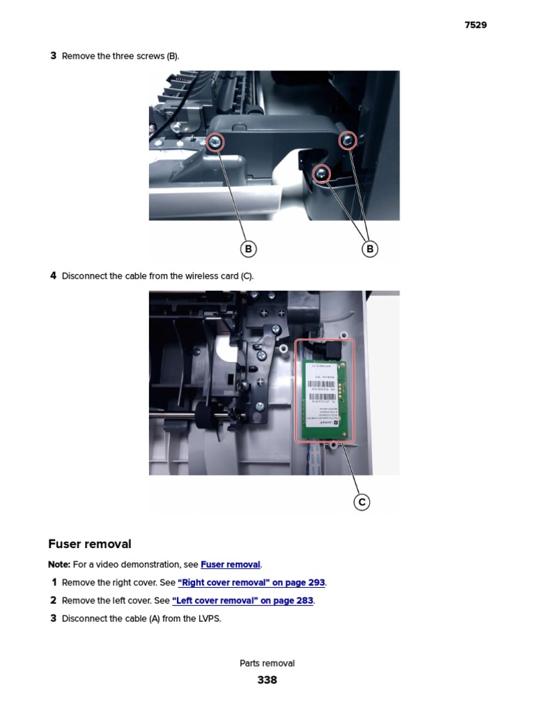 CX622 - Fuser Removal Instructions | PDF