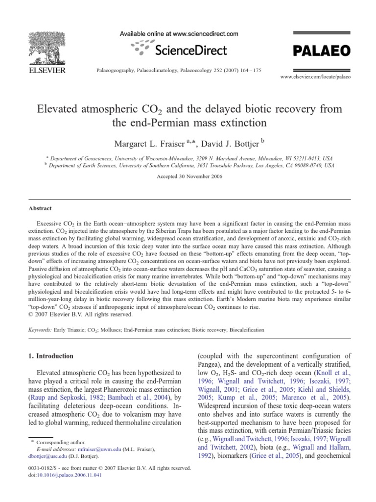 Elevated Atmospheric CO and The Delayed Biotic Recovery From The End ...