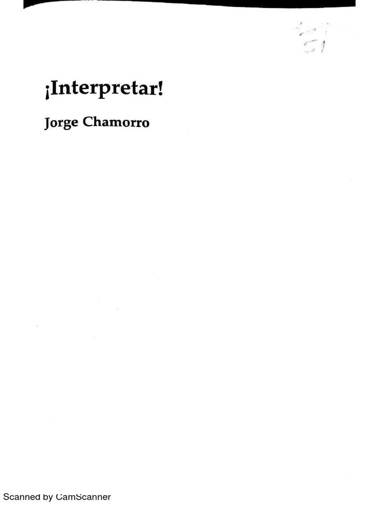 Jorge Chamorro. Interpretar. Prologo Cap. 1 y Cap. 2 Compressed | PDF