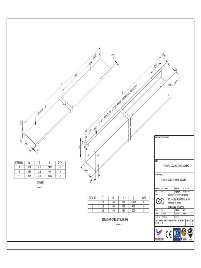Truwater Cable Trunking Drawing-1 | PDF