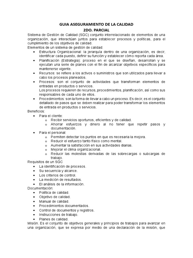 Guia Aseguramiento de La Calidad | PDF