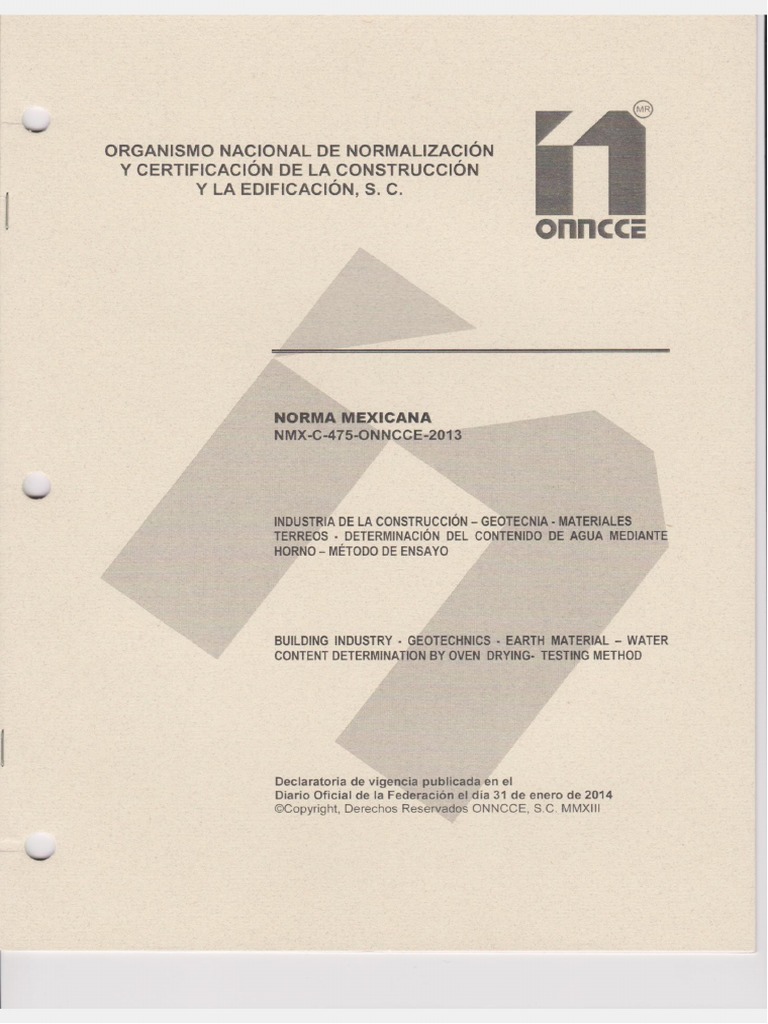 NMX C 475 Onncce 2013 | PDF