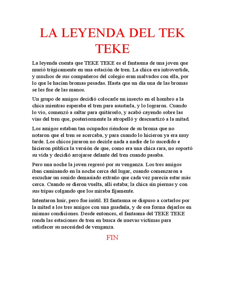 La Leyenda Del Tek Teke | PDF