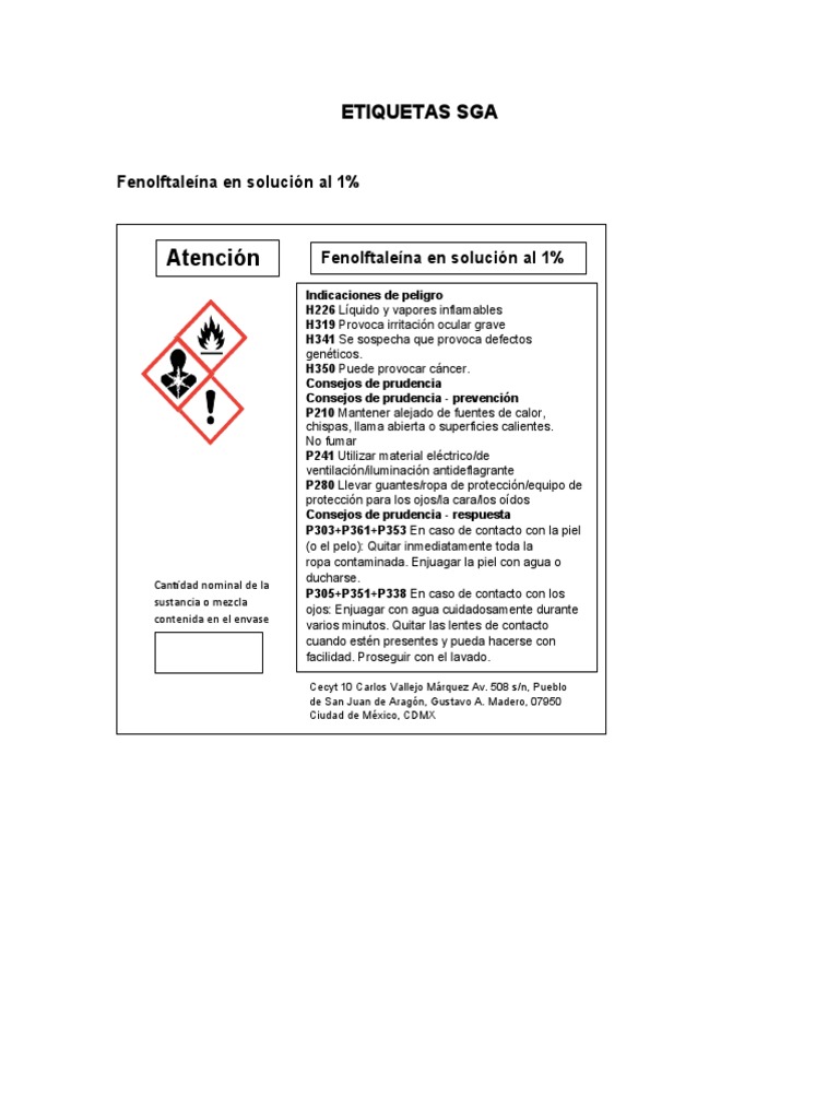 Etiquetas Sga | PDF | Alergia | Química