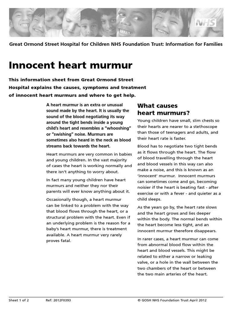 Innocent Heart Murmur - GOSH | PDF | Heart | Echocardiography