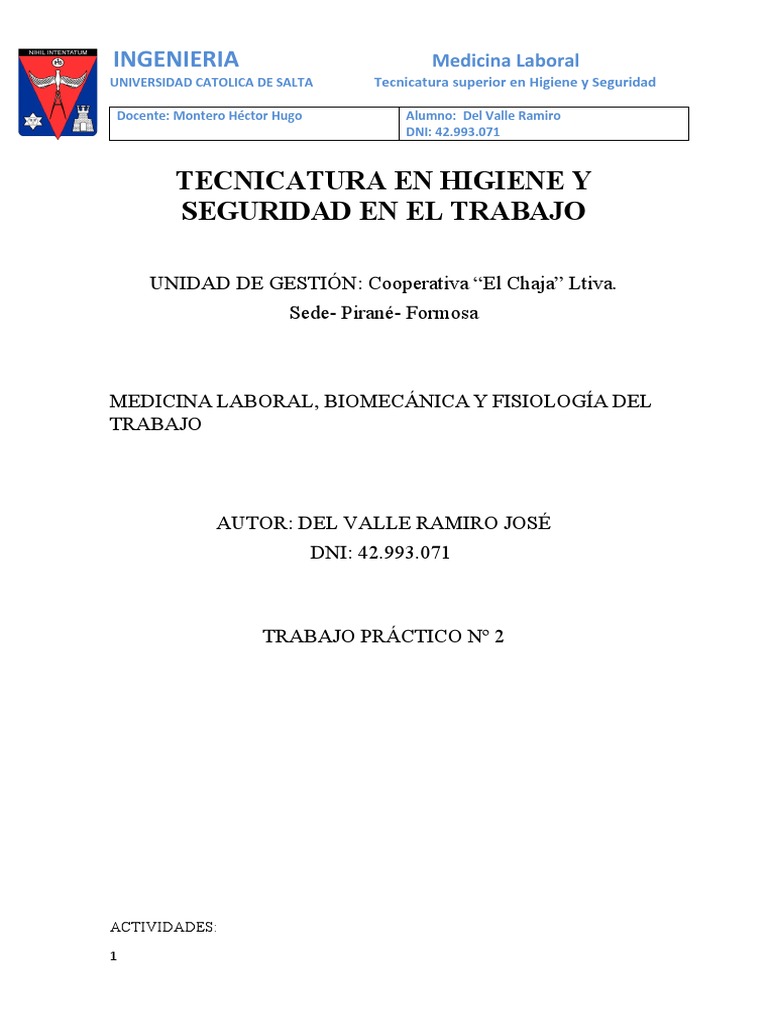 TP 2 Medicina Laboral | PDF