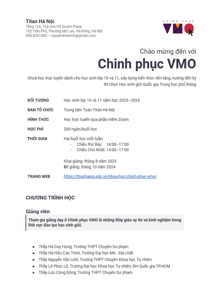 Thông Tin Chinh PH C VMO | PDF