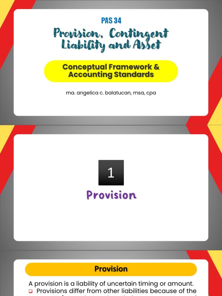 PAS 37 Provision Contingent Liability and Asset | Download Free PDF ...