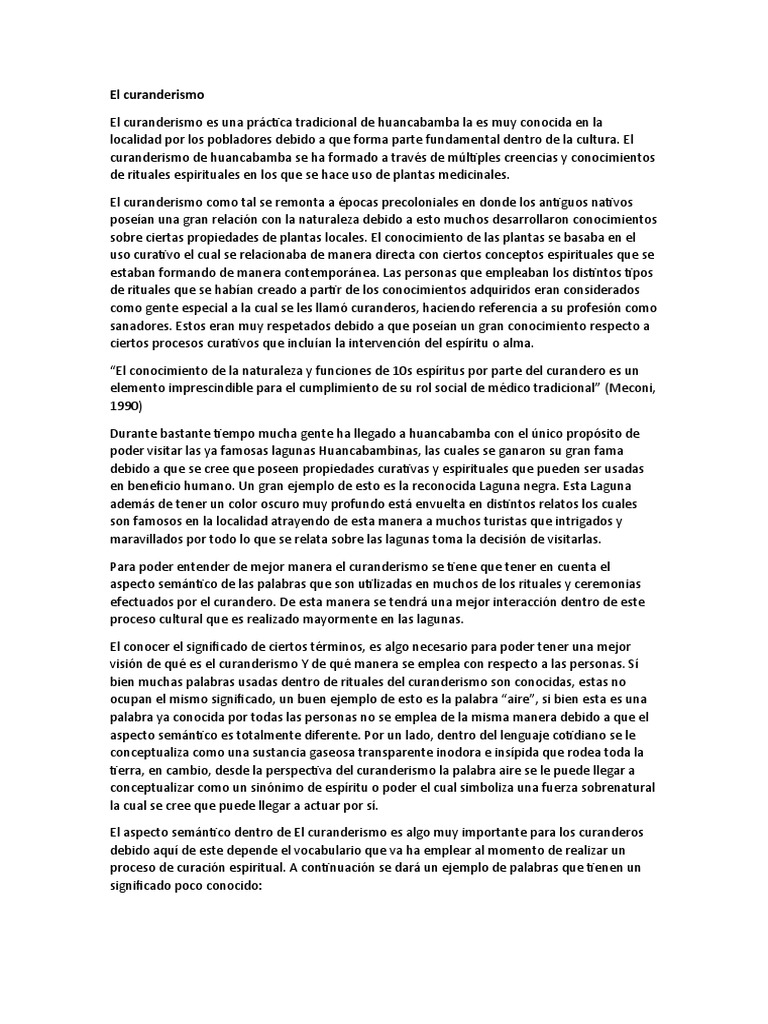 Curanderismo en Huancabamba: Tradición y Ritual | PDF | Religión y ...