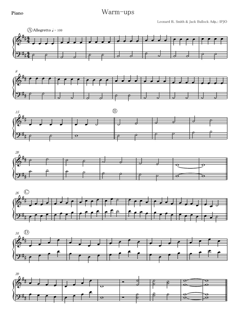 Warm-Ups - Piano | PDF
