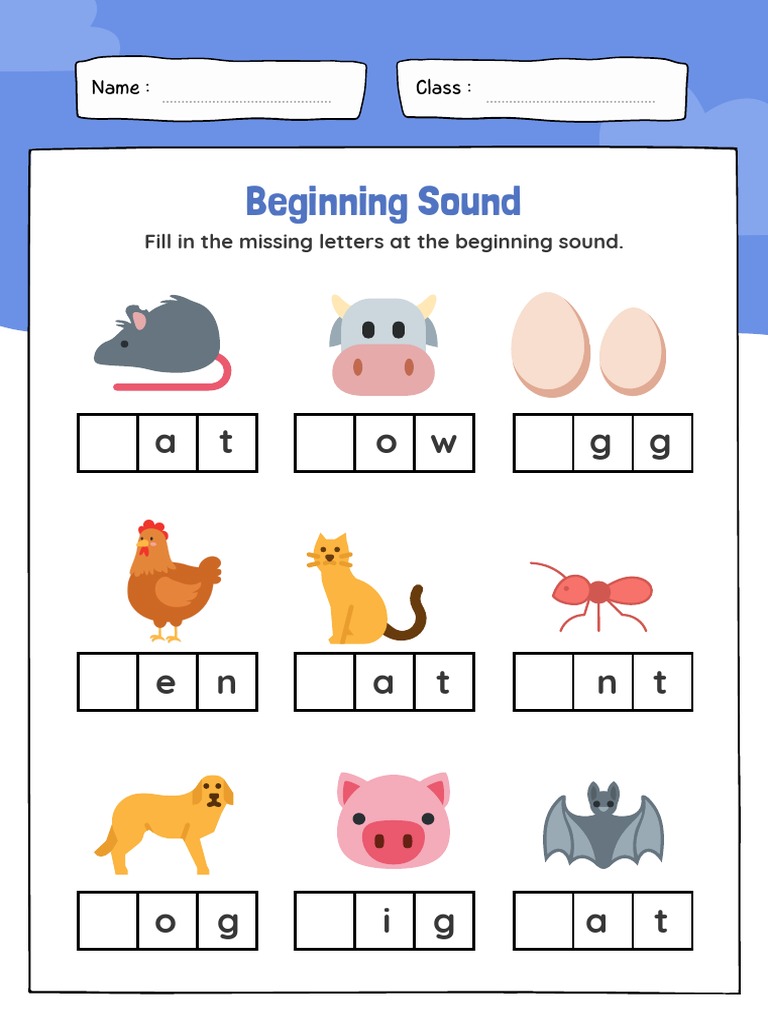 Purple Colorful Illustration Write the Beginning Letter Worksheet | PDF