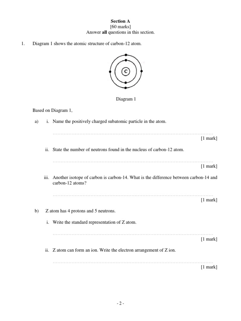 SOALANnn | PDF | Atoms | Chemical Reactions