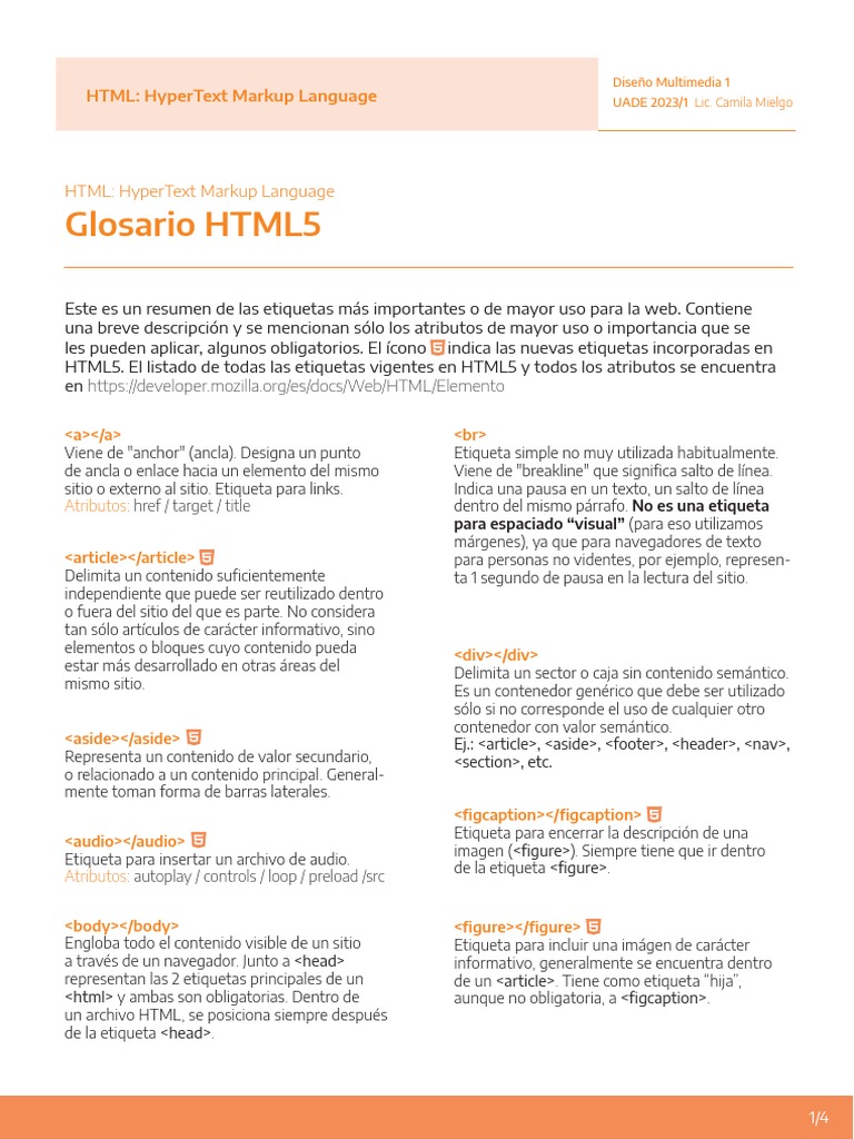 Glosario HTML | PDF | HTML | Ingeniería de software